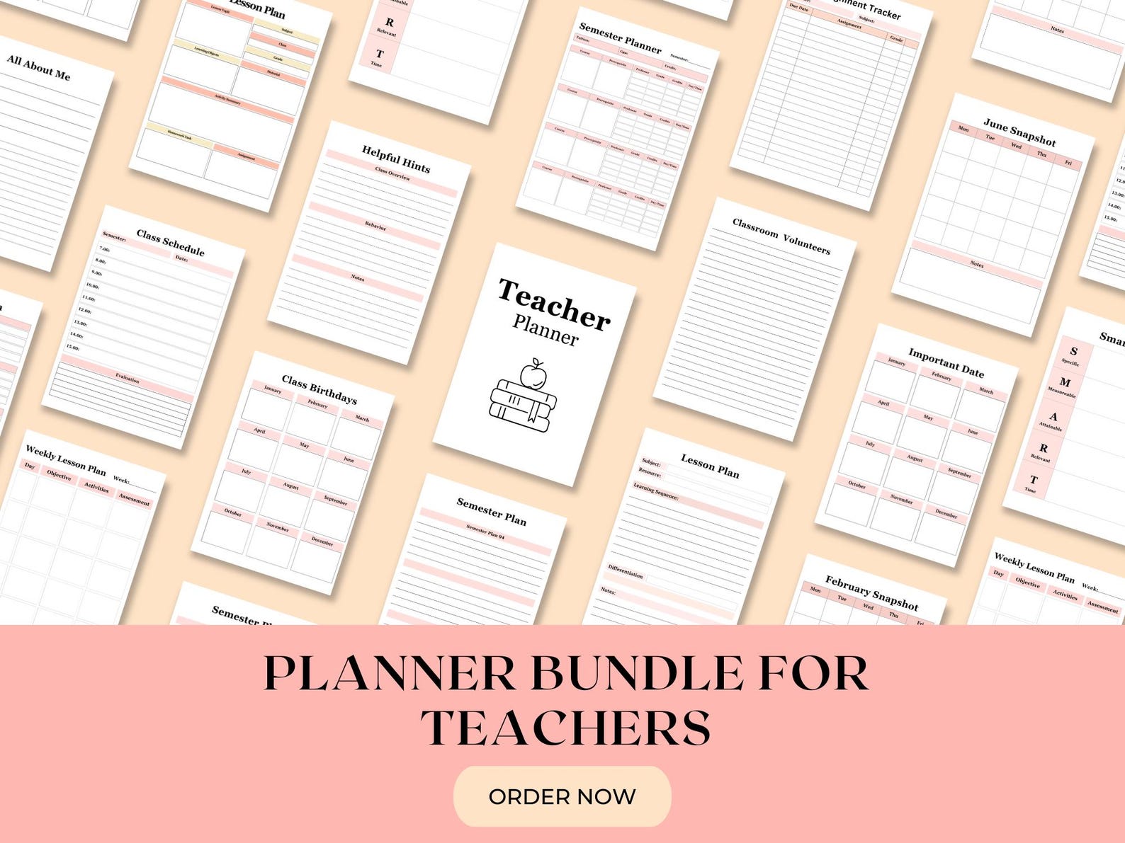 TEACHER PLANNER BUNDLE, Teacher Lesson Plan, Teacher Planner, 2024 2025 ...