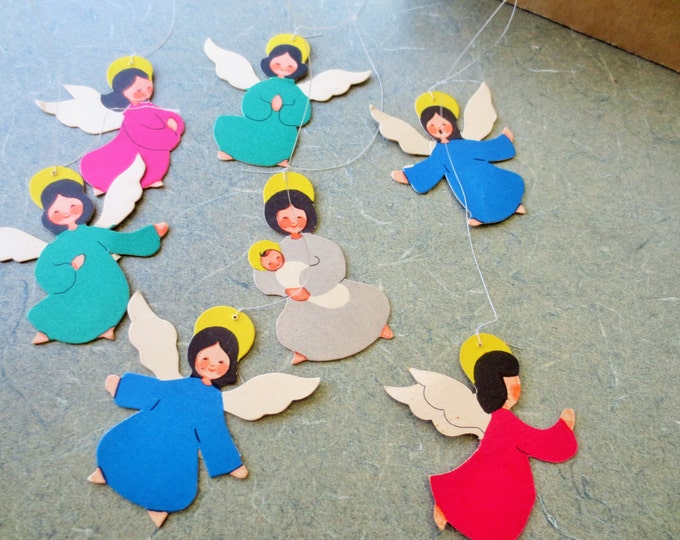 Vintage Angel Mobile, Vintage Paper Angels Danish Angel Mobile, Made in ...