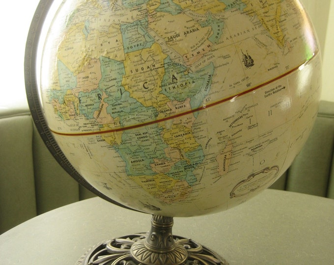 Replogle Globemaster 12 Inch Globe With Ornate Metal Base, Cream ...