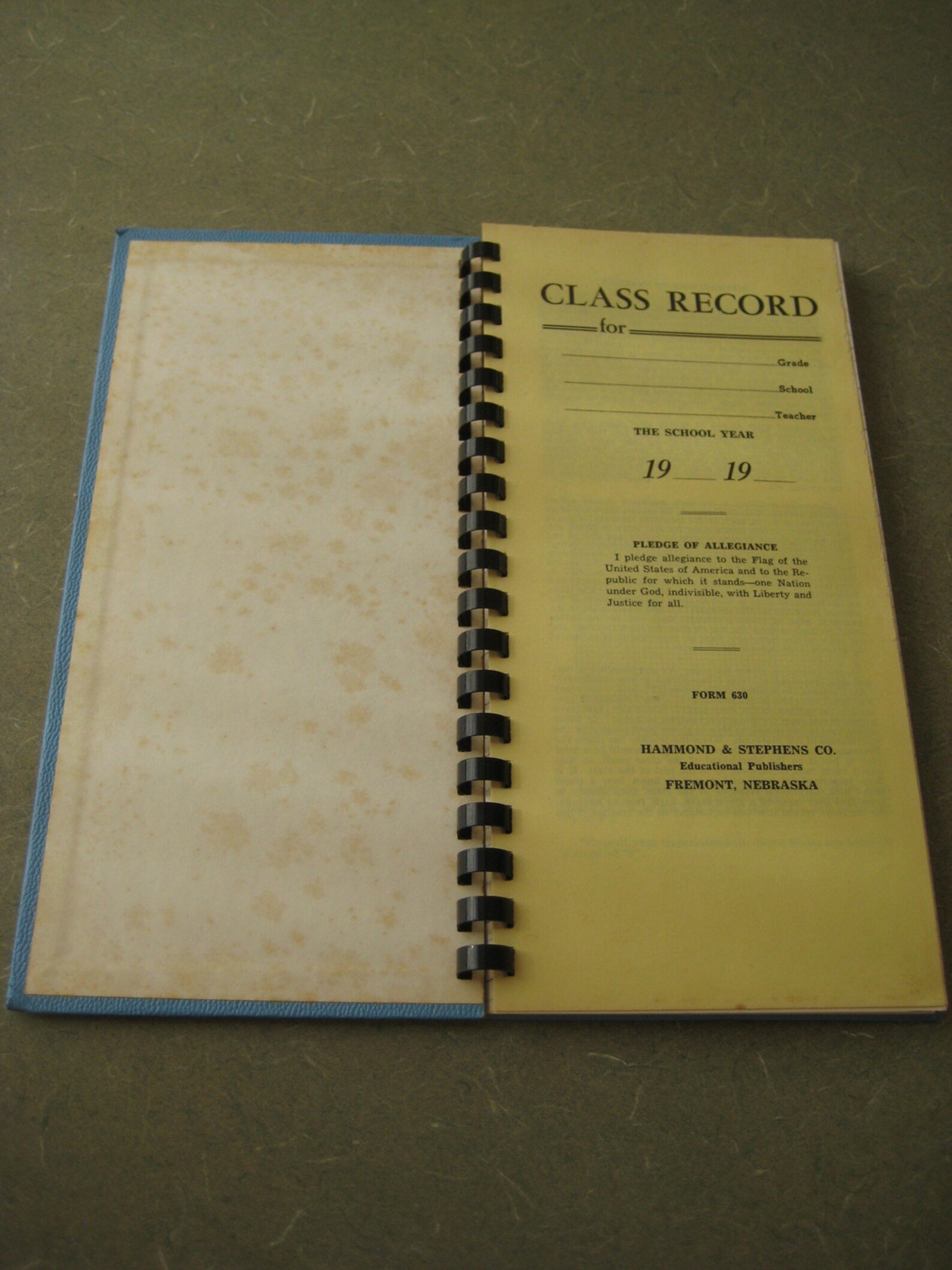 Vintage Teacher S Class Record Book With Spiral Binding Etsy