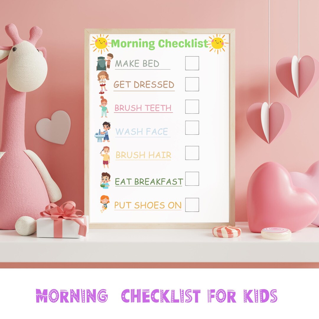 Custom Morning Checklist for Kids | Printable A4 Routine Chart | Daily ...