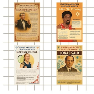 Jewish American Heritage Month Poster Bundle – Celebrate Jewish Culture ...