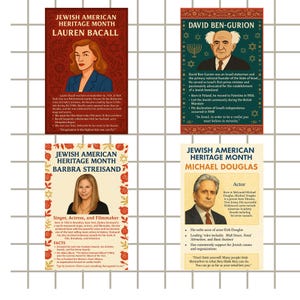 Jewish American Heritage Month Poster Bundle – Celebrate Jewish Culture ...