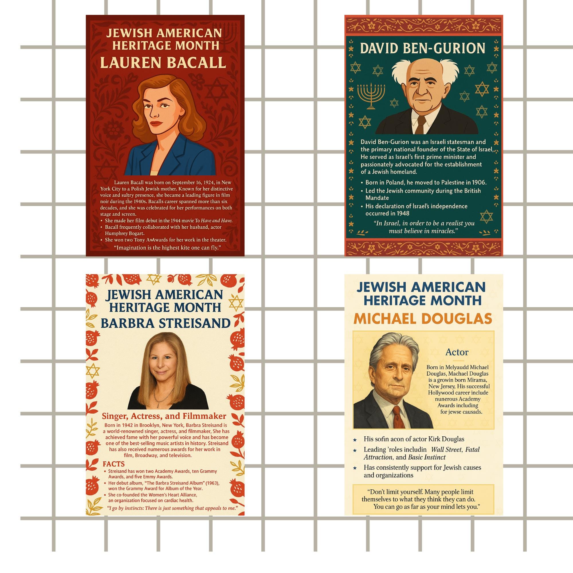 Jewish American Heritage Month Poster Bundle – Celebrate Jewish Culture ...