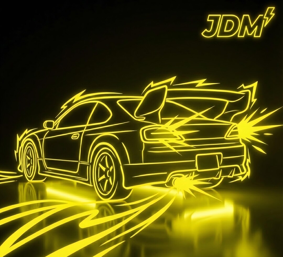 Custom JDM Car Logo Design – Neon Anime Tuner & Drift Car Emblem Art ...