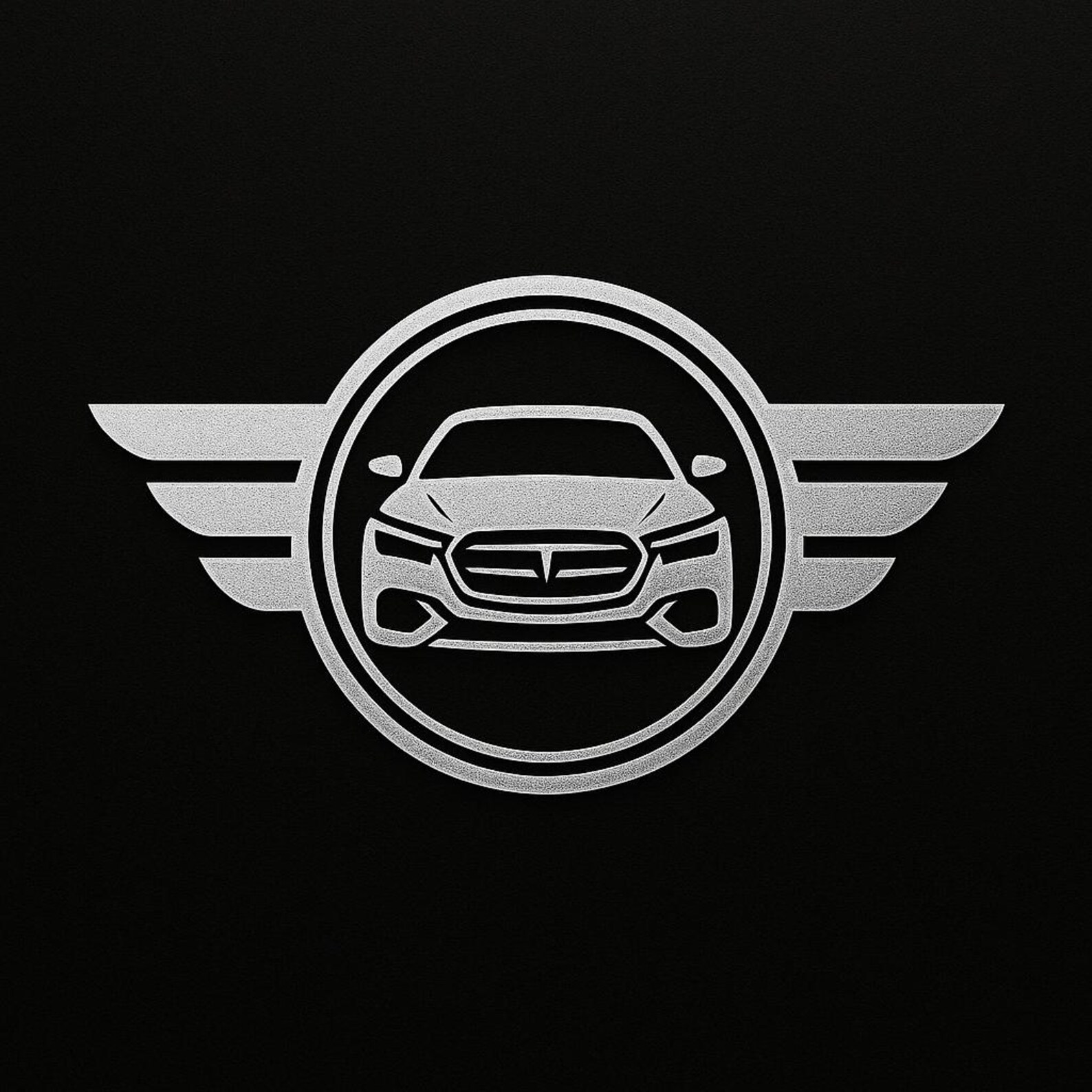 Chrome Car Logo Design | Metallic Auto Shop Emblem | VIP Winged Badge ...