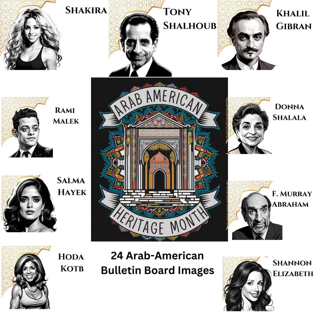 Famous Arab-american Icons Poster | Arab-american Pride | Arab-american ...