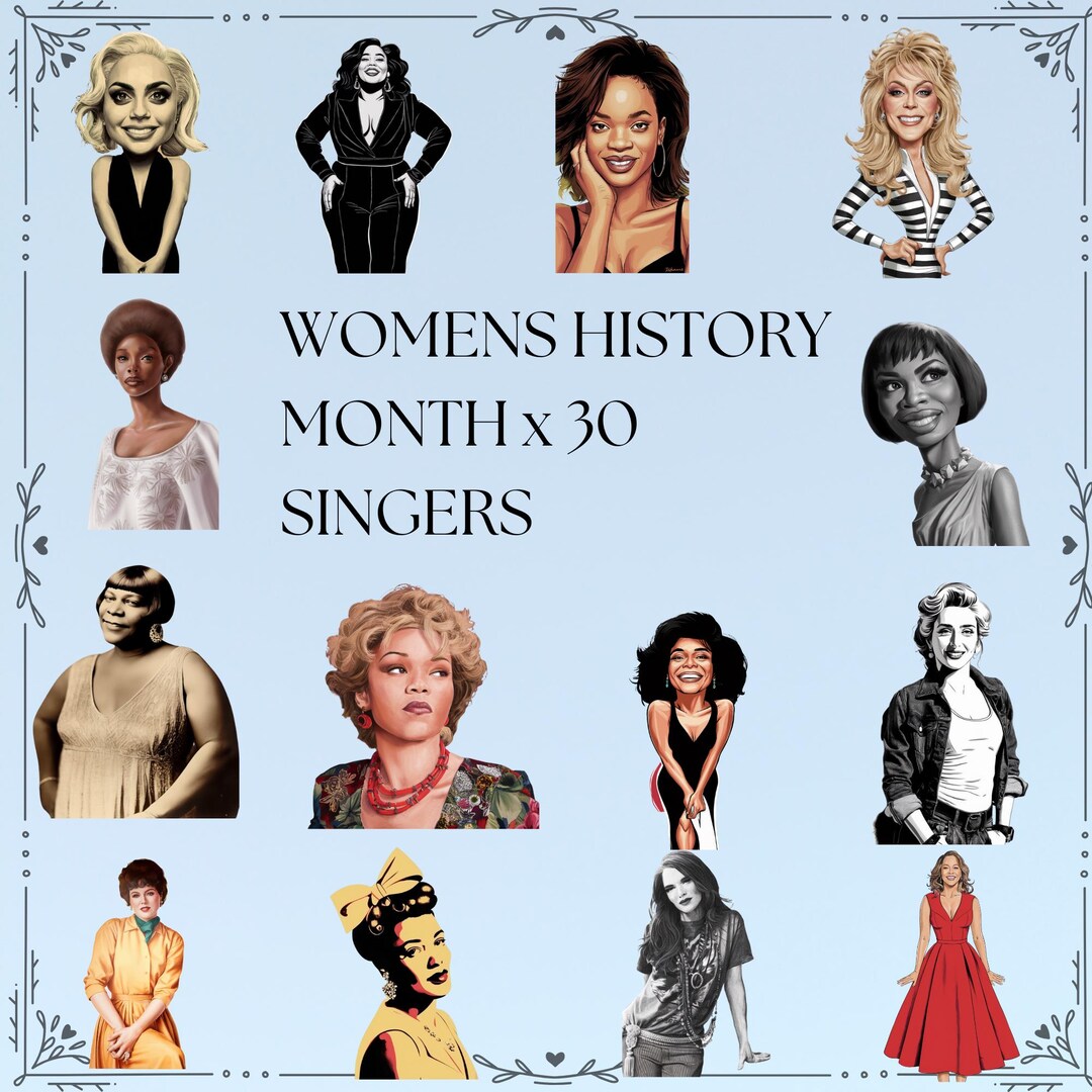 Women Singers Posters | 30 Iconic Female Singers | Digital Print ...