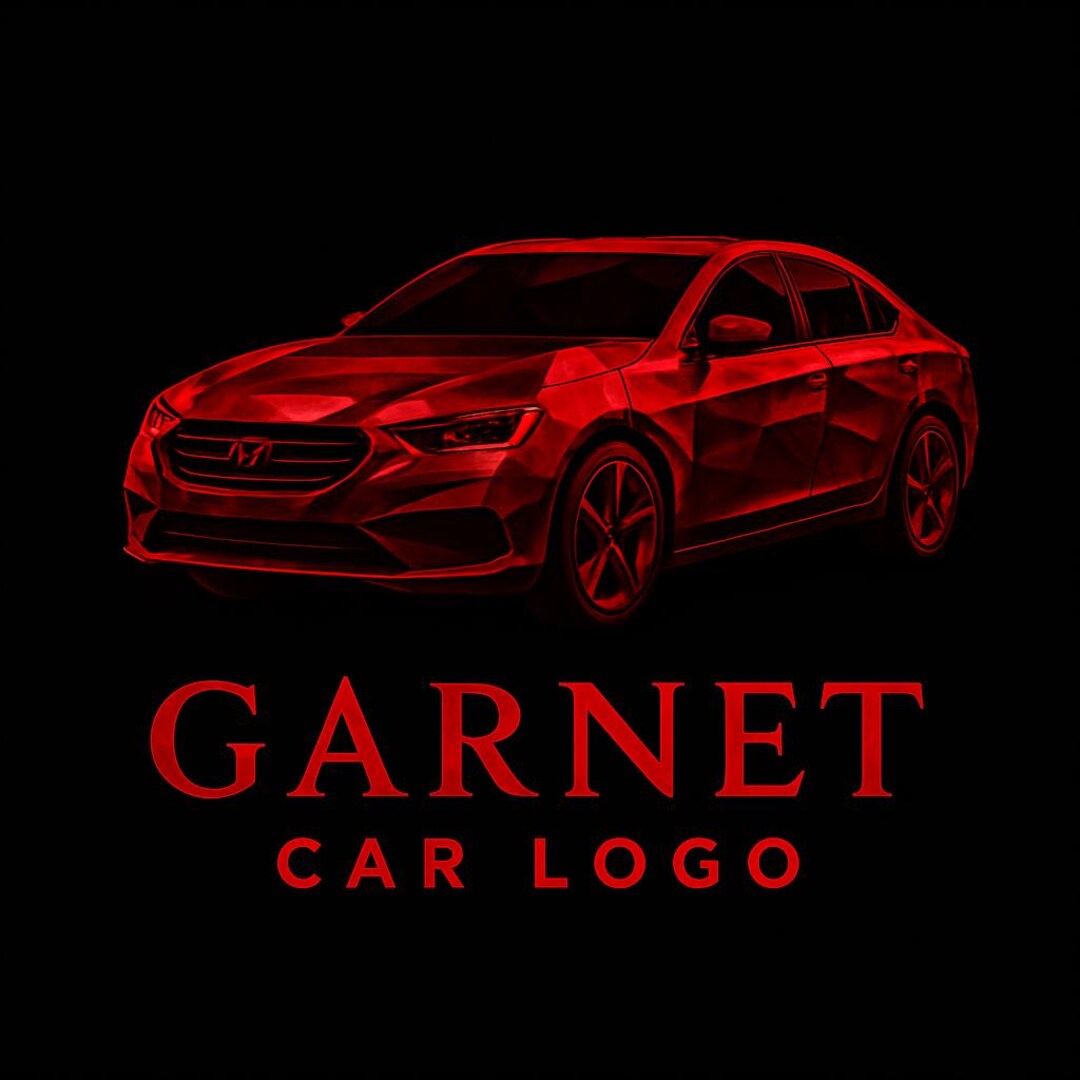Garnet Car Logo | Deep Red Gemstone Car Illustration | Luxury Auto Logo ...