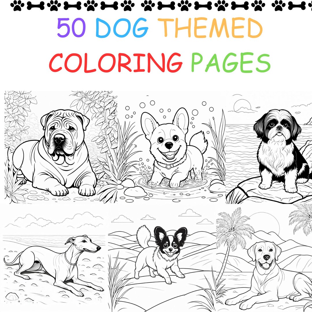 50 Relaxing Dog Coloring Pages | Fun for Kids | PDF Printable ...