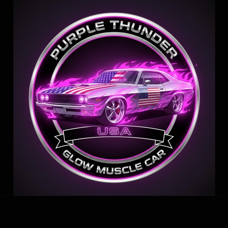 Purple Thunder USA Glow Muscle Car,muscle Car Wrapped in Thick Purple ...