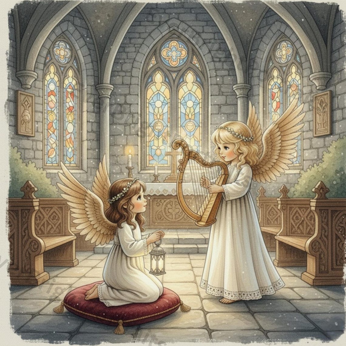 Vintage Christmas Angel Clipart Bundle | 21 PNG Digital Download ...