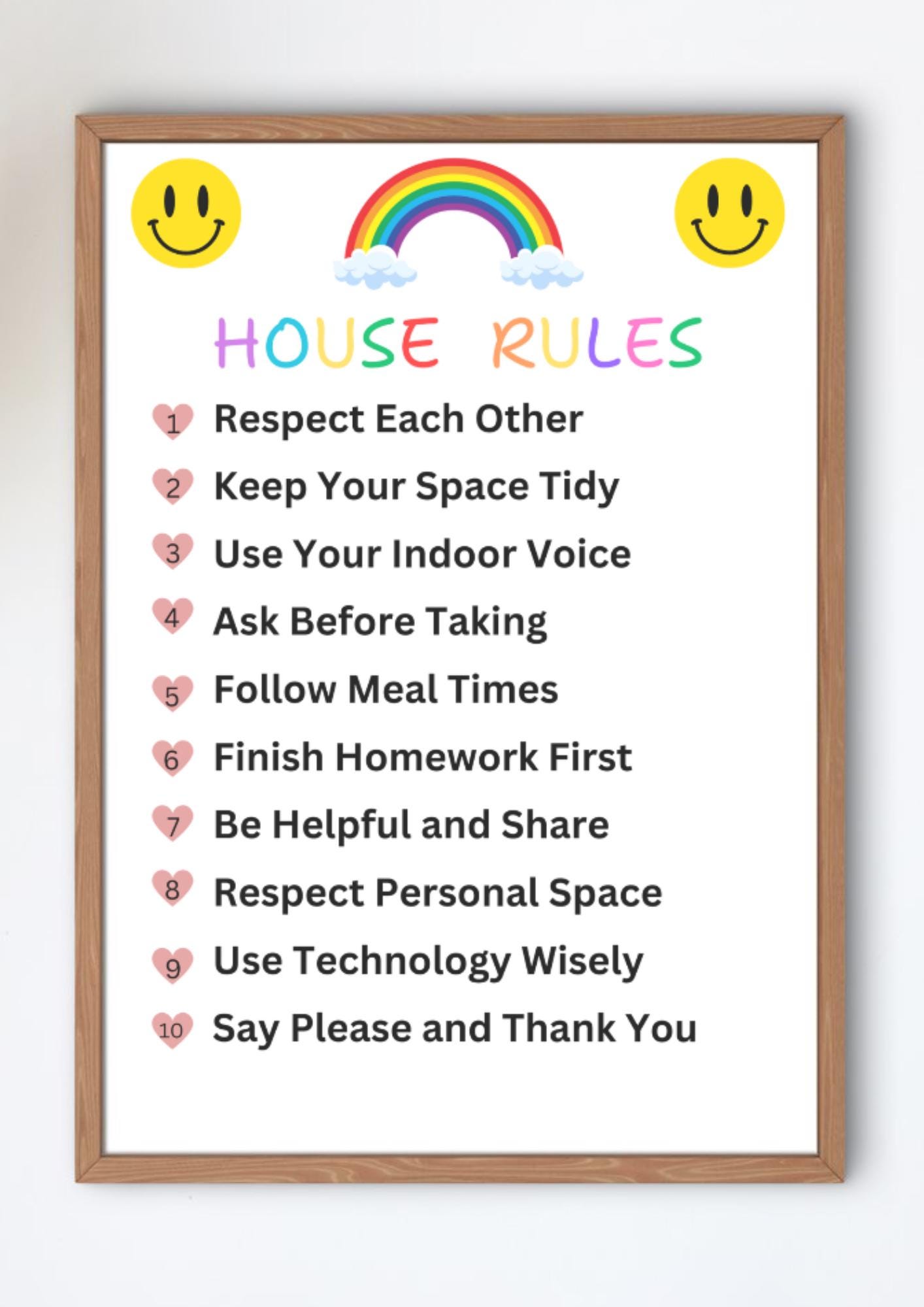 Family House Rules House Rules for Kids family Rules Behavior Rules ...