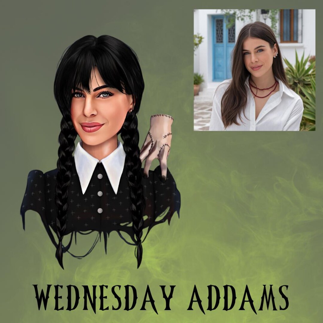 Custom Wednesday Addams Inspired Photo Portrait, Digital Download ...