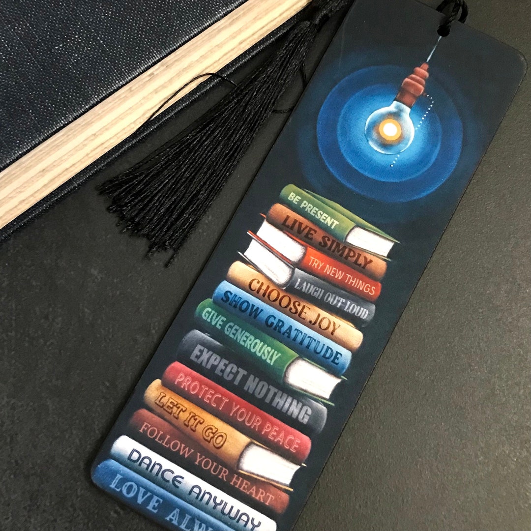 Wooden Bookmark / Stack of Books Art Print / Wood Bookmarker / Unique ...