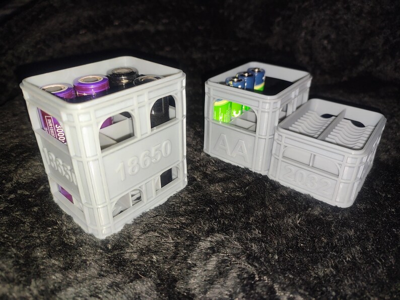 Mini Beer Crate 3d-printed Battery Holder Organize AA, AAA, 9V, C, D ...