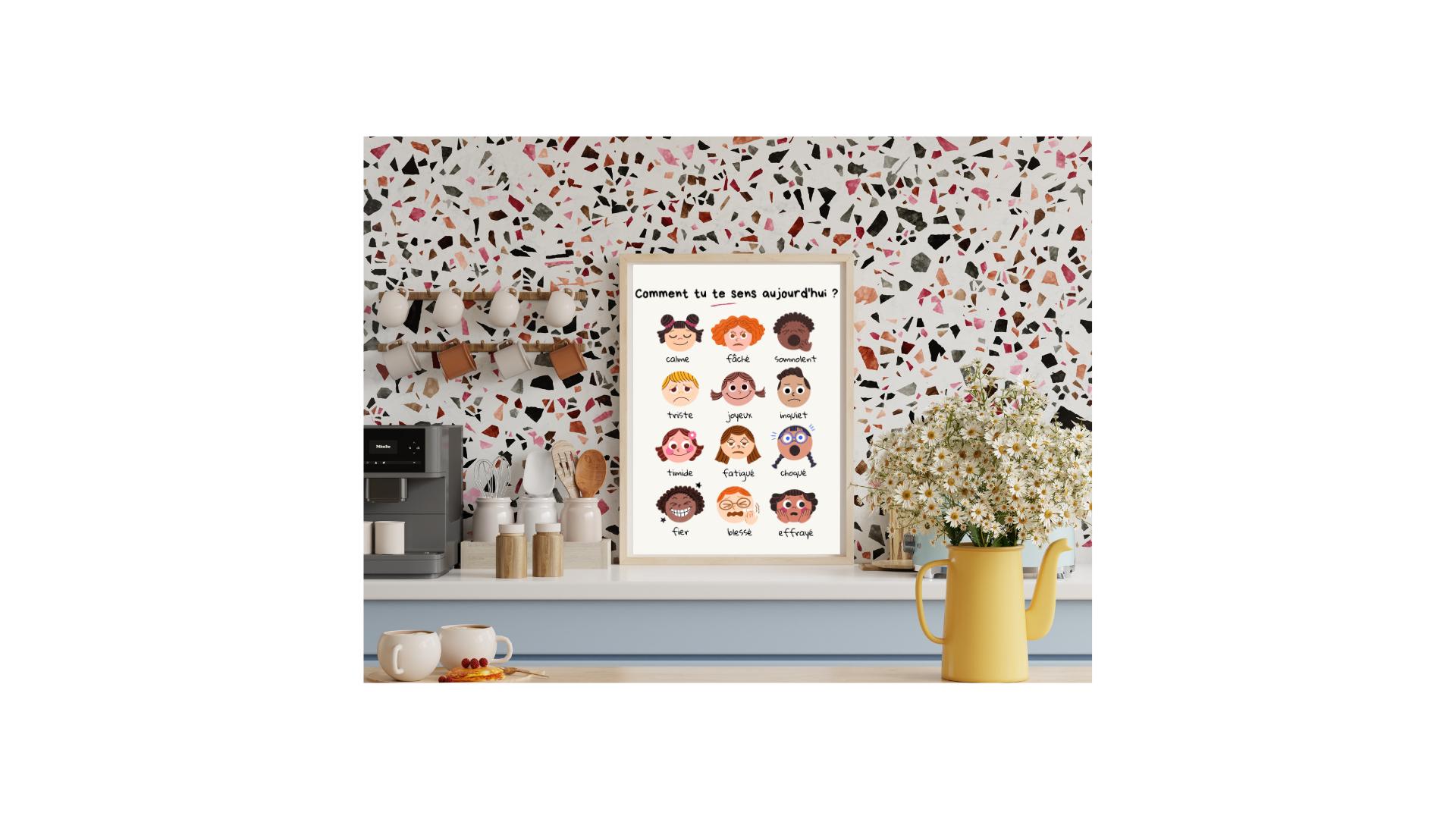 Tableau des émotions pour enfants, dessiné à la main. Idéal pour la ...