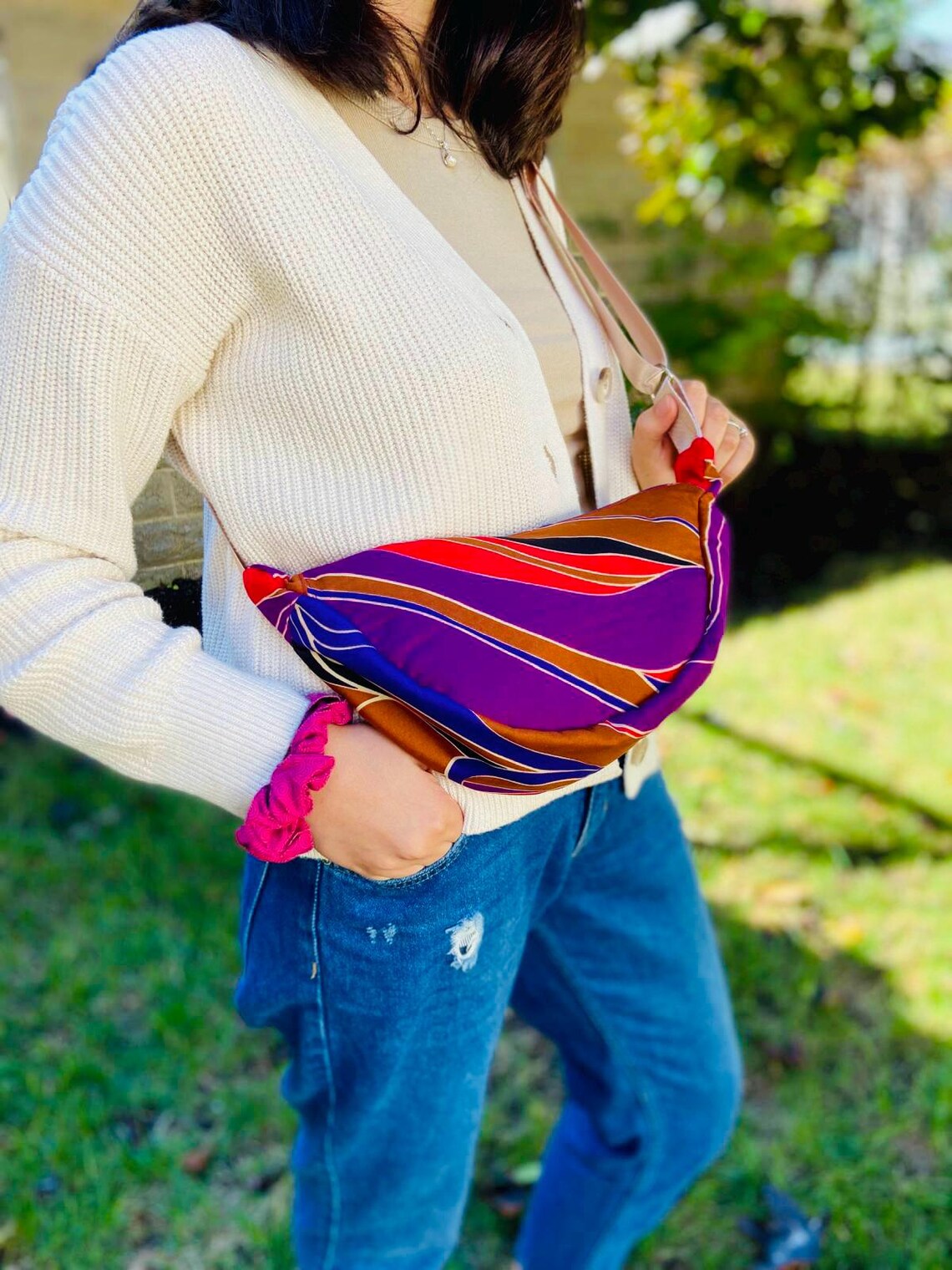 Retro Crossbody Banana Bag Upcycled Sling Bag Retro Crossbody Banana ...