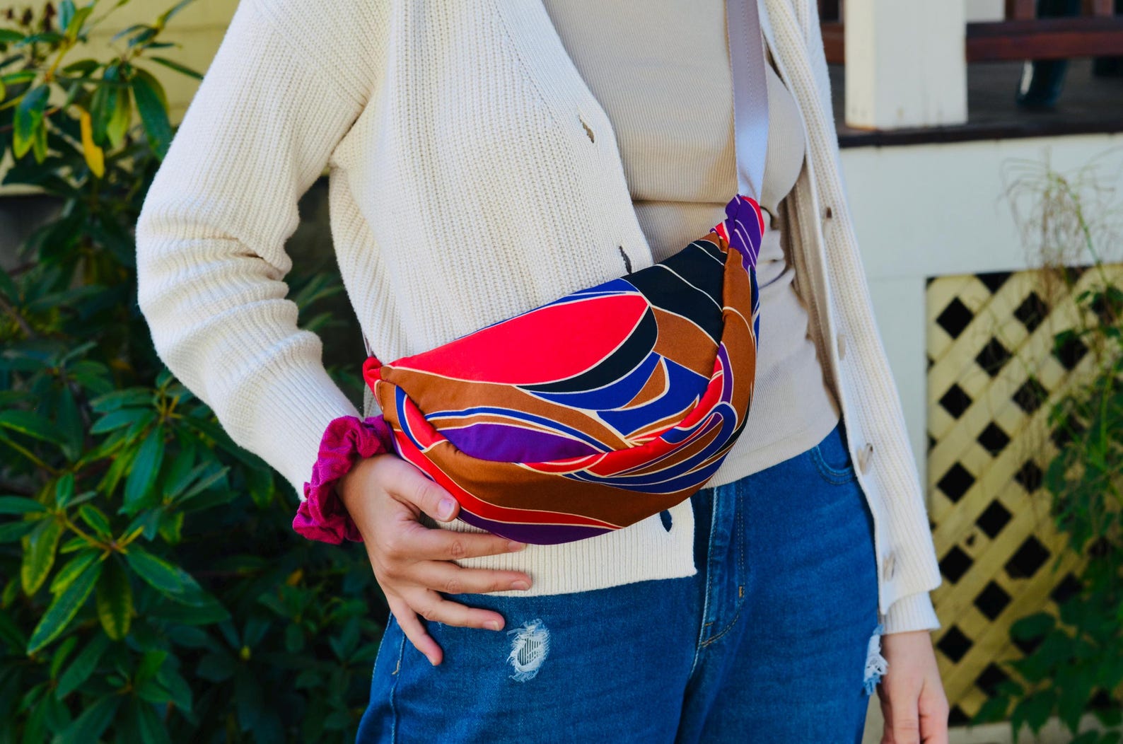 Retro Crossbody Banana Bag Upcycled Sling Bag Retro Crossbody Banana ...