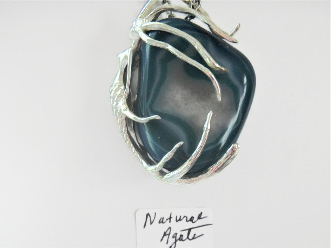 Natural Agate Stone in Mermaid Setting - Etsy