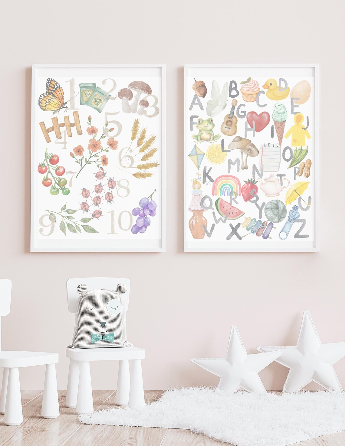 Numbers/letters Printable Posters - Etsy