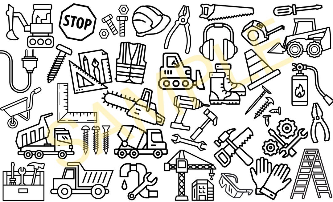 Legal Size (wide) Construction Coloring Page Digital Download - Etsy