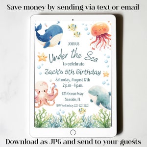 Under the Sea Birthday Invite, Ocean Invitation, Ocean Party Invite ...