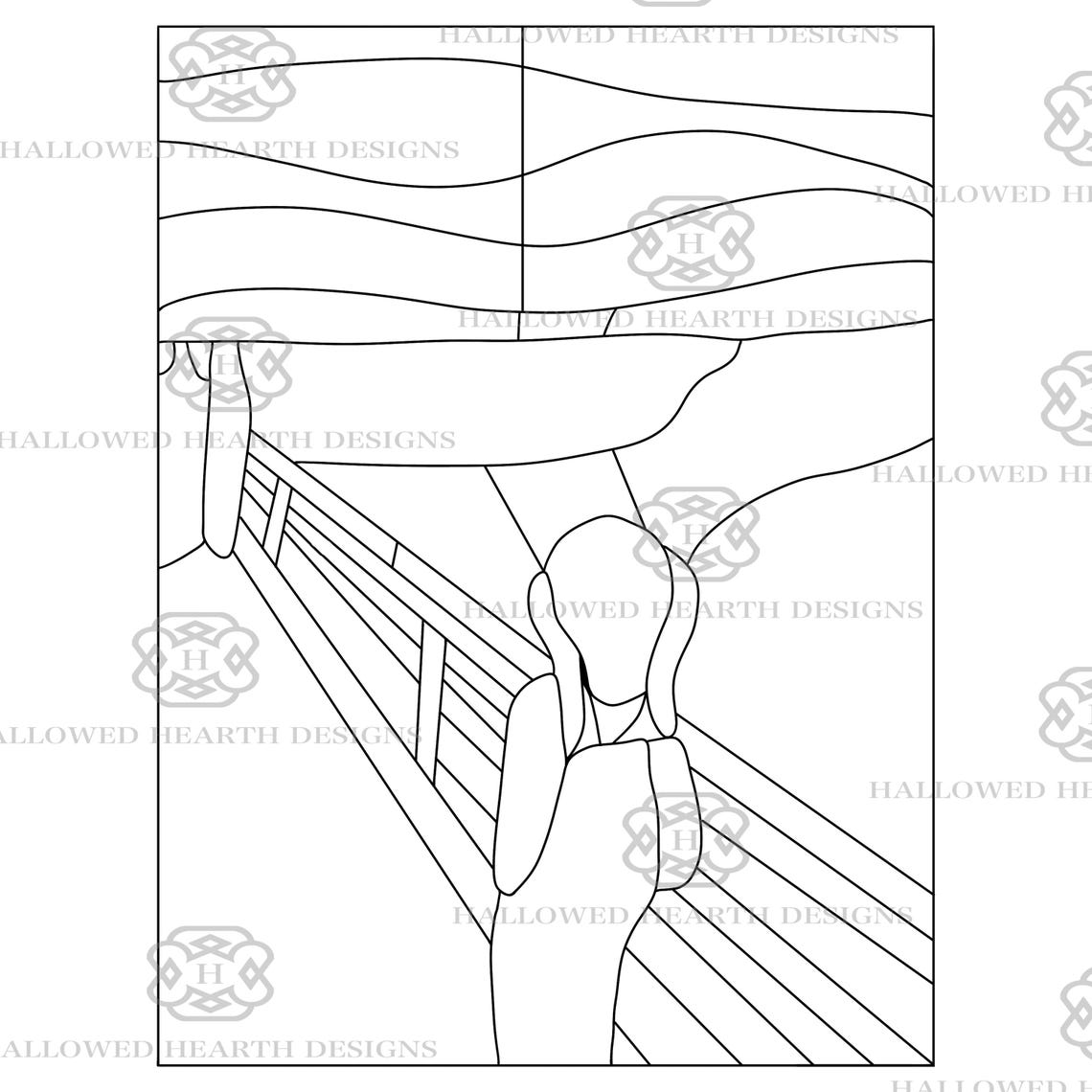 Stained Glass Pattern - the Scream - Digital File for Cricut ...