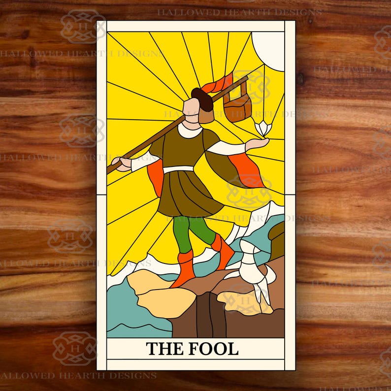 Stained Glass Pattern - the Fool Tarot Card - Digital File for Cricut ...