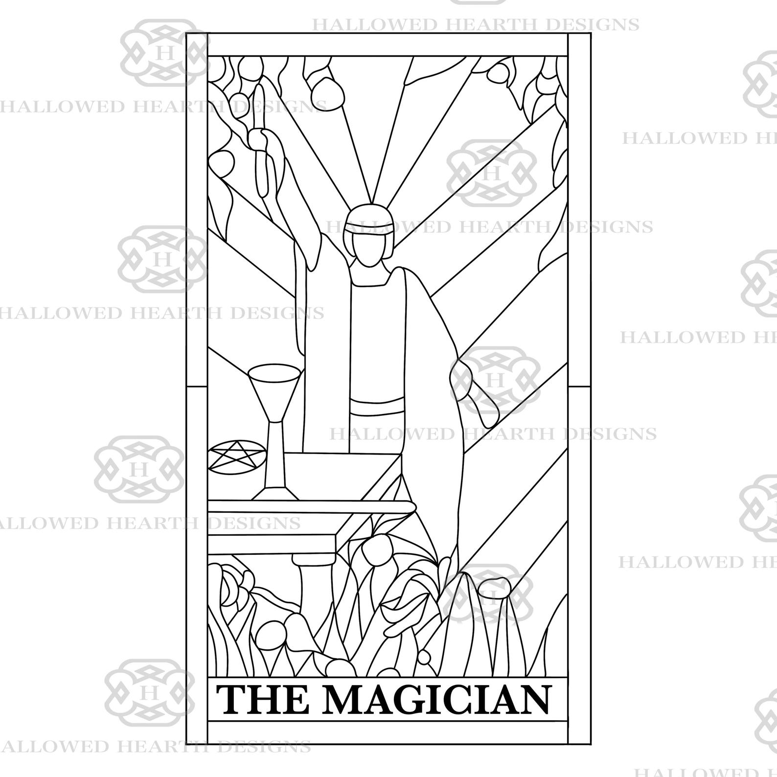 Stained Glass Pattern - the Magician Tarot Card - Digital File for ...