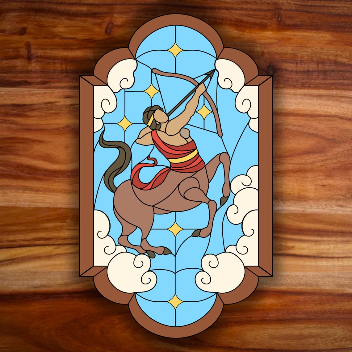 Sagittarius Zodiac Stained Glass Pattern | Transparent PNG & PDF ...