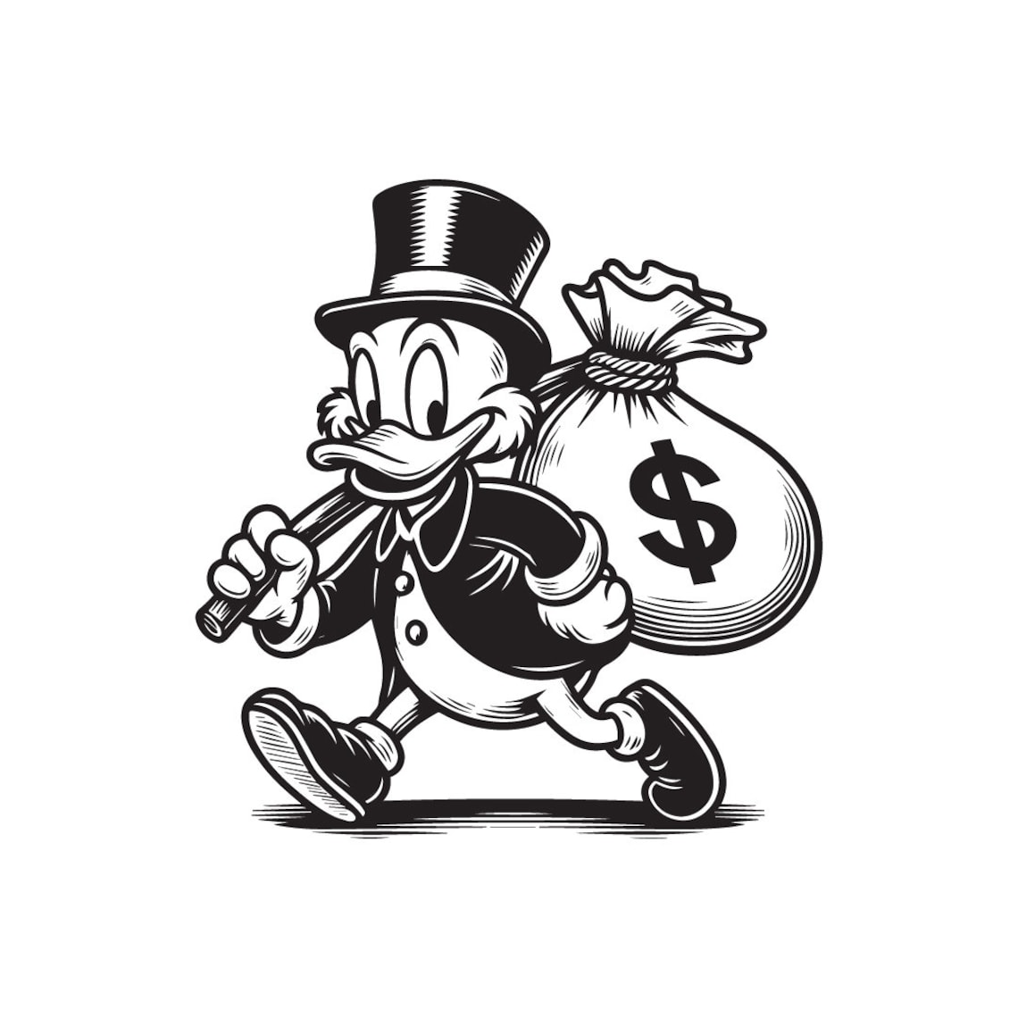 Duck Svg & Png, Scrooge Mcduck Clipart, Mcduck Vector Image, Scrooge ...