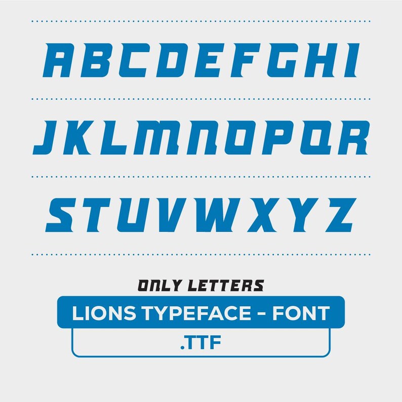 Detroit Football Font – Lions TTF Typeface (instant Download) - Sports ...
