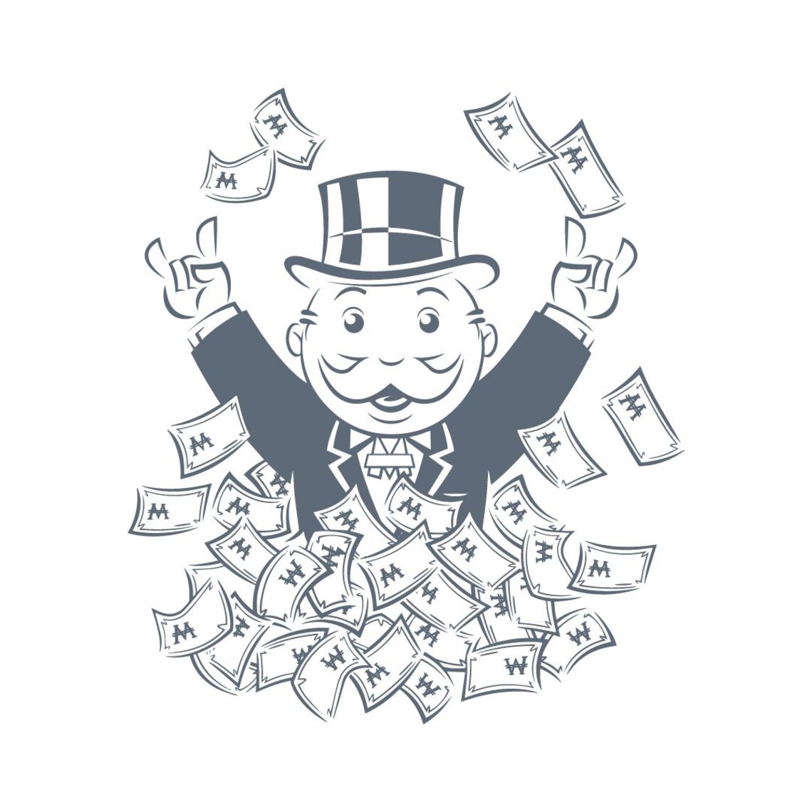 Rock N' Roll Monopoly Man - SVG & DXF Digital Download Rock and Roll ...