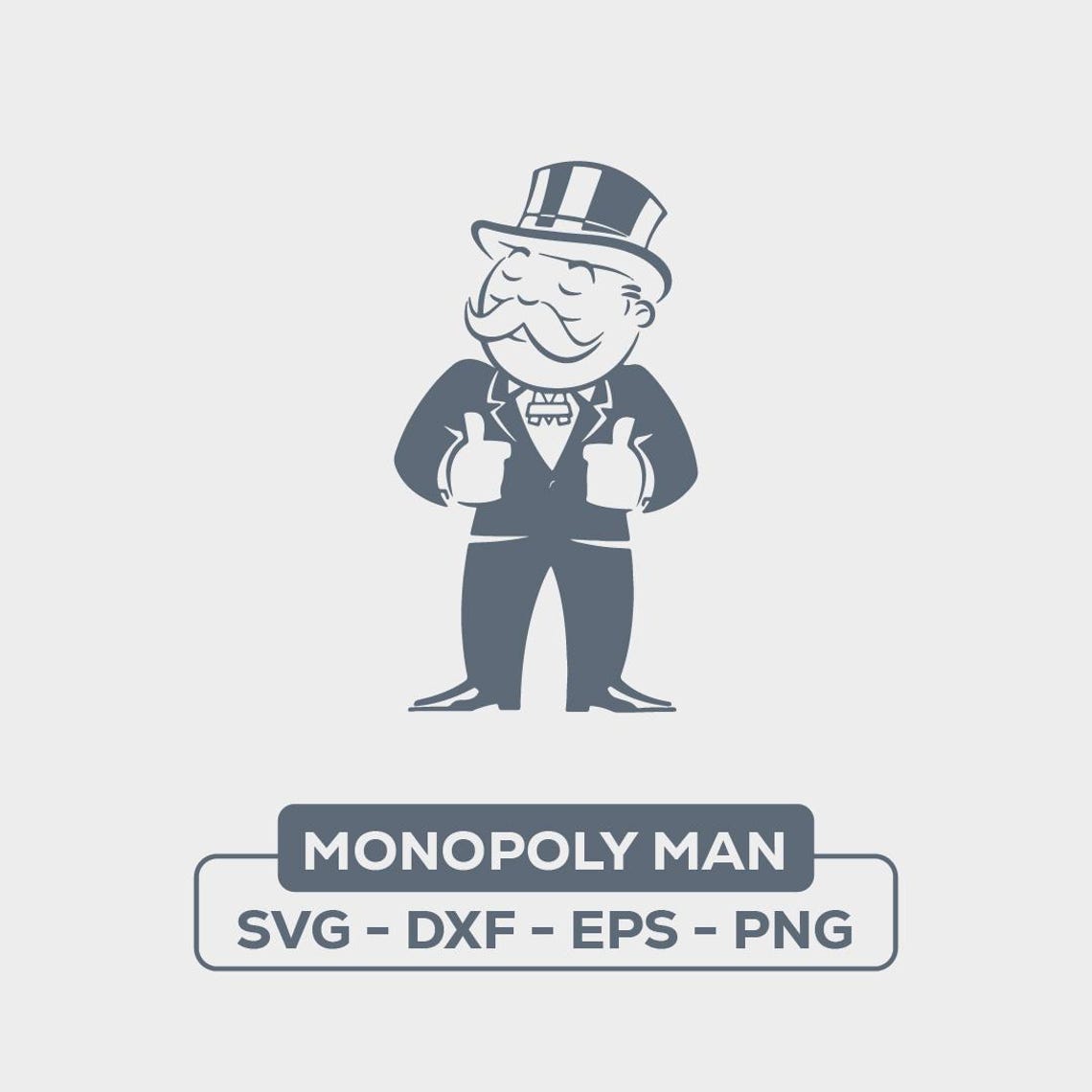 Monopoly Man SVG Cut File Bundle, Iconic Thumbs up Design - SVG & DXF ...