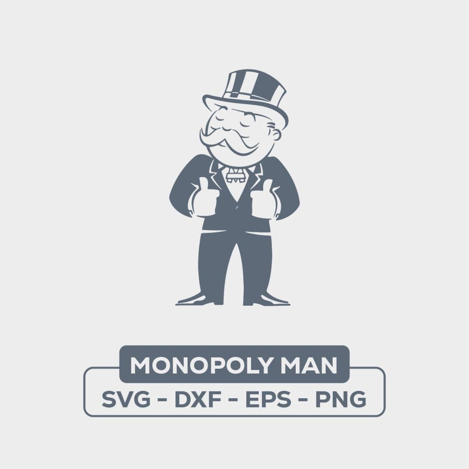 Monopoly Man SVG Cut File Bundle, Iconic Thumbs up Design - SVG & DXF ...