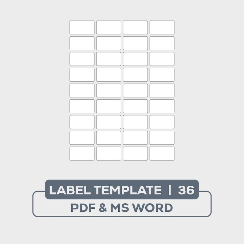 Label Template | 36 Label per Sheet 199.1mm X 289.1mm Printable Sticker ...