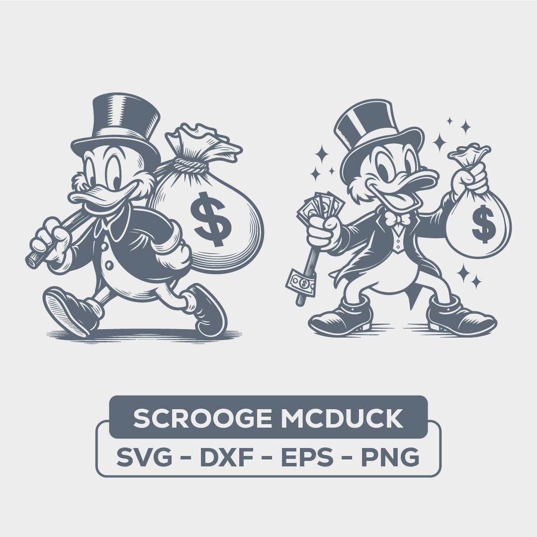 Duck Svg & Png, Scrooge Mcduck Clipart, Mcduck Vector Image, Scrooge ...