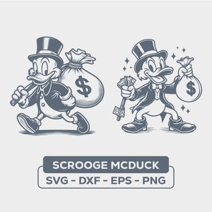 Duck Svg & Png, Scrooge Mcduck Clipart, Mcduck Vector Image, Scrooge ...