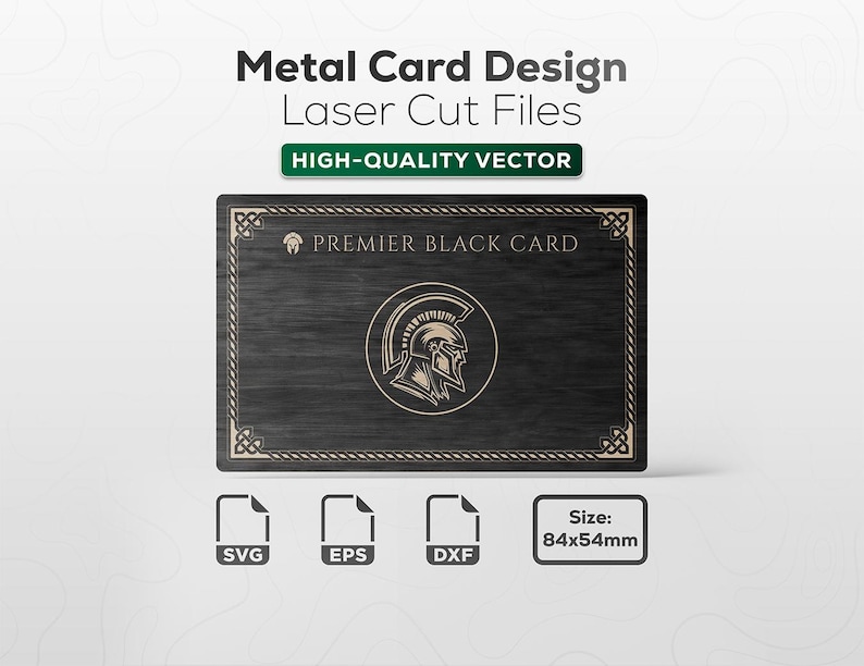 Spartan Metal Card Design: Premier Black Card, Luxury SVG EPS DXF ...