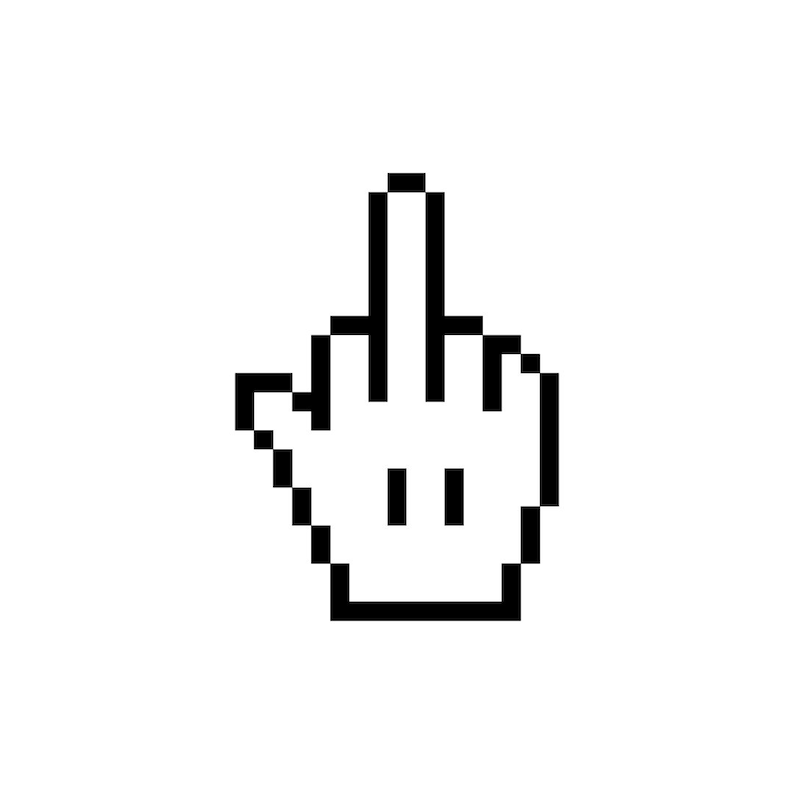 Pixel Middle Finger SVG, Funny Hand Gesture Clipart, Dxf Eps Png Files ...