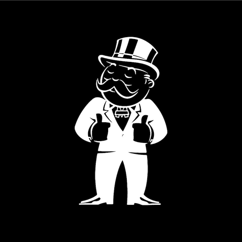 Monopoly Man SVG Cut File Bundle, Iconic Thumbs up Design - SVG & DXF ...