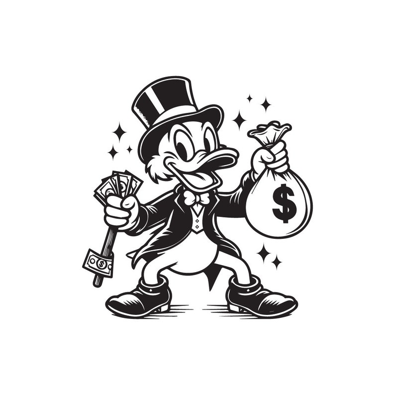 Duck Svg & Png, Scrooge Mcduck Clipart, Mcduck Vector Image, Scrooge ...