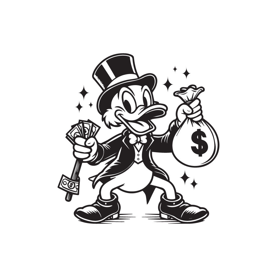 Duck Svg & Png, Scrooge Mcduck Clipart, Mcduck Vector Image, Scrooge ...