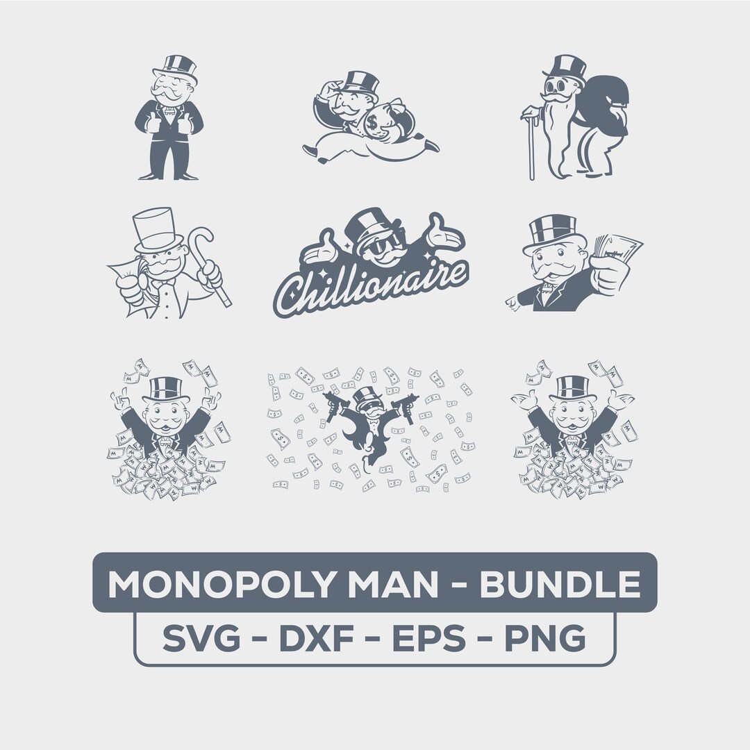 Monopoly Man SVG Bundle: Cut Files (digital Download) - Etsy