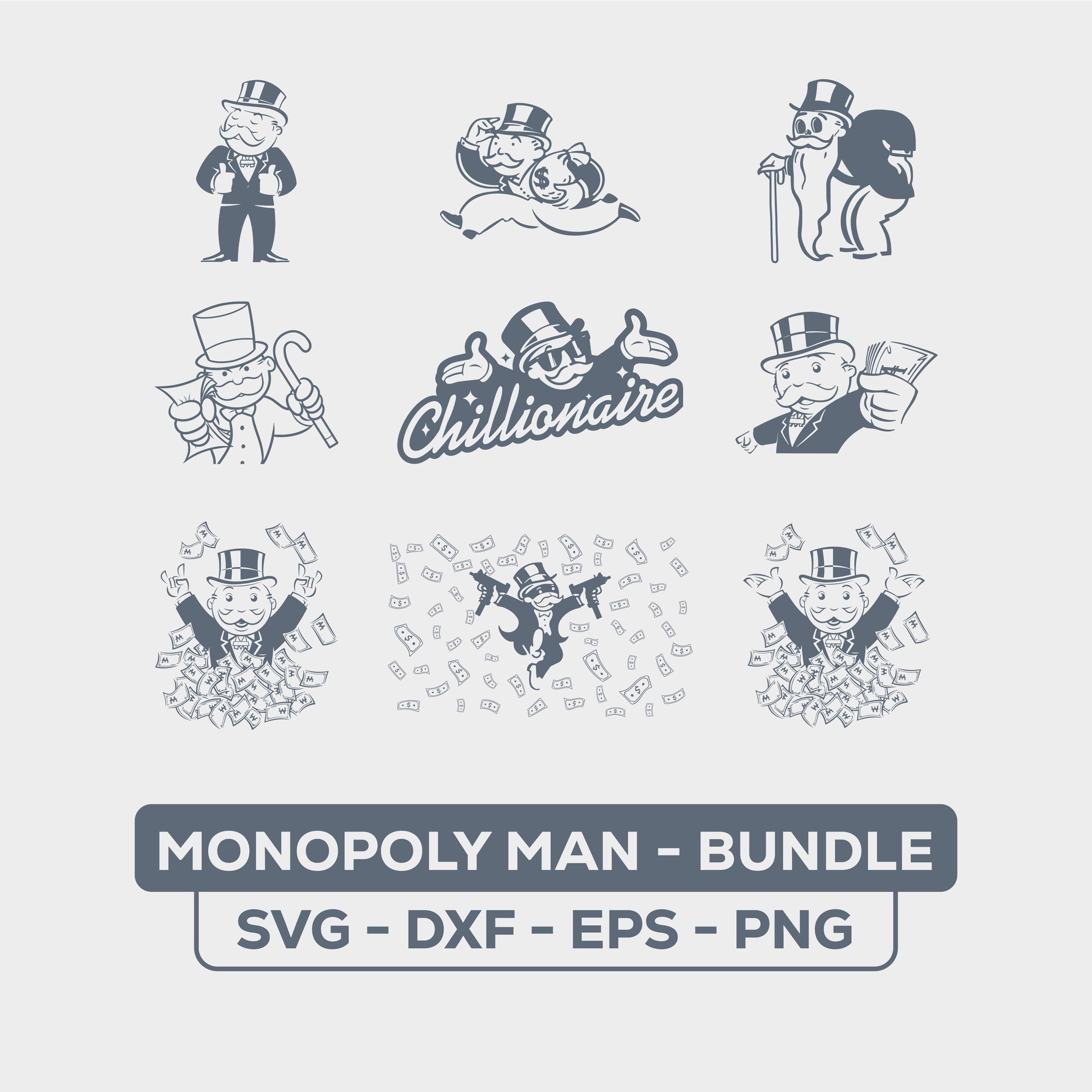 Monopoly Man Bundle - SVG & DXF Digital Download | Monopoly Man Bundle ...