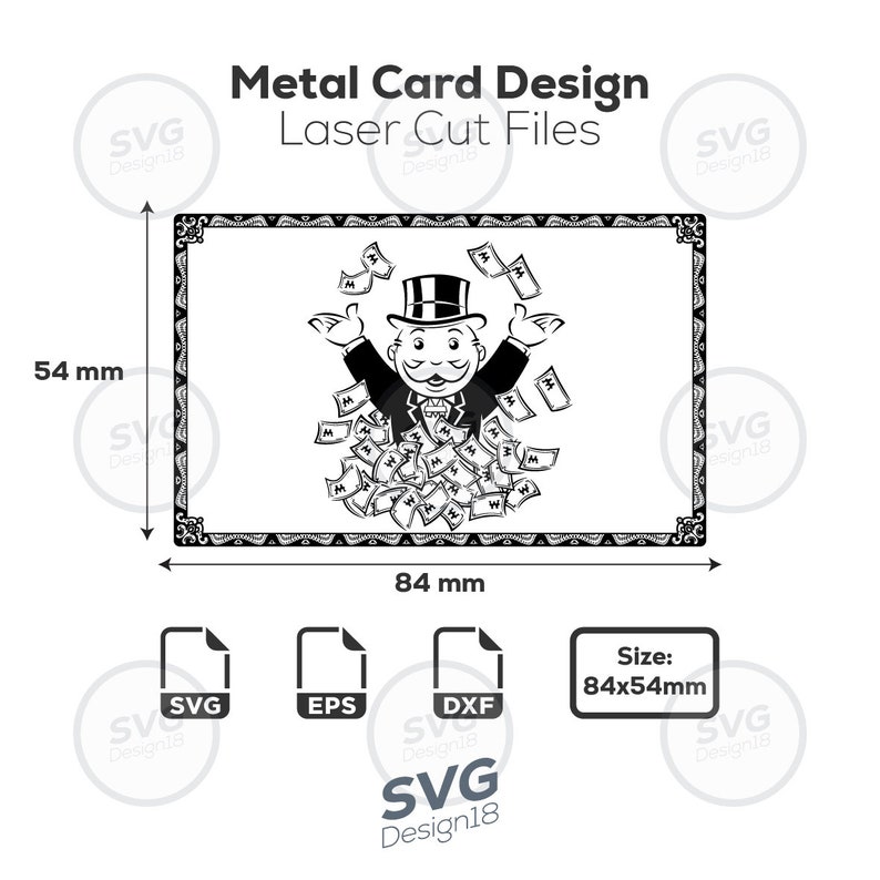 Monopoly Man Metal Card Frame - SVG - Digital Download - Etsy