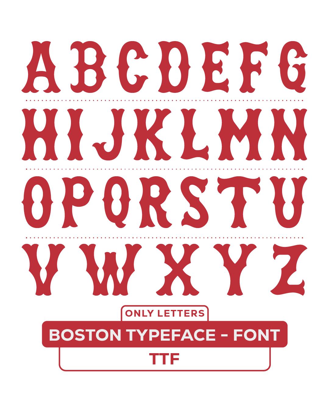 Boston Baseball Font | Vintage Retro Display Serif TTF | Sports Team ...