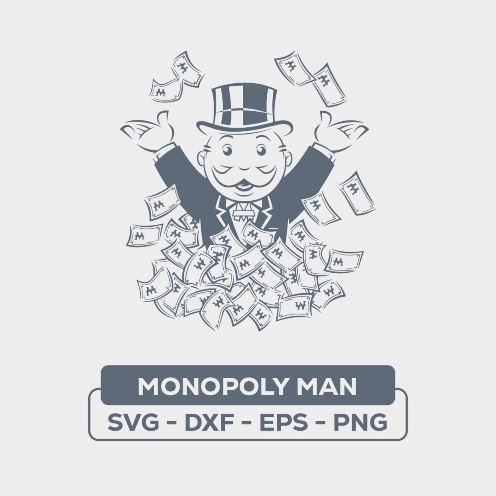 Monopoly Man Money - SVG & DXF Digital Download | Monopoly Man Money ...