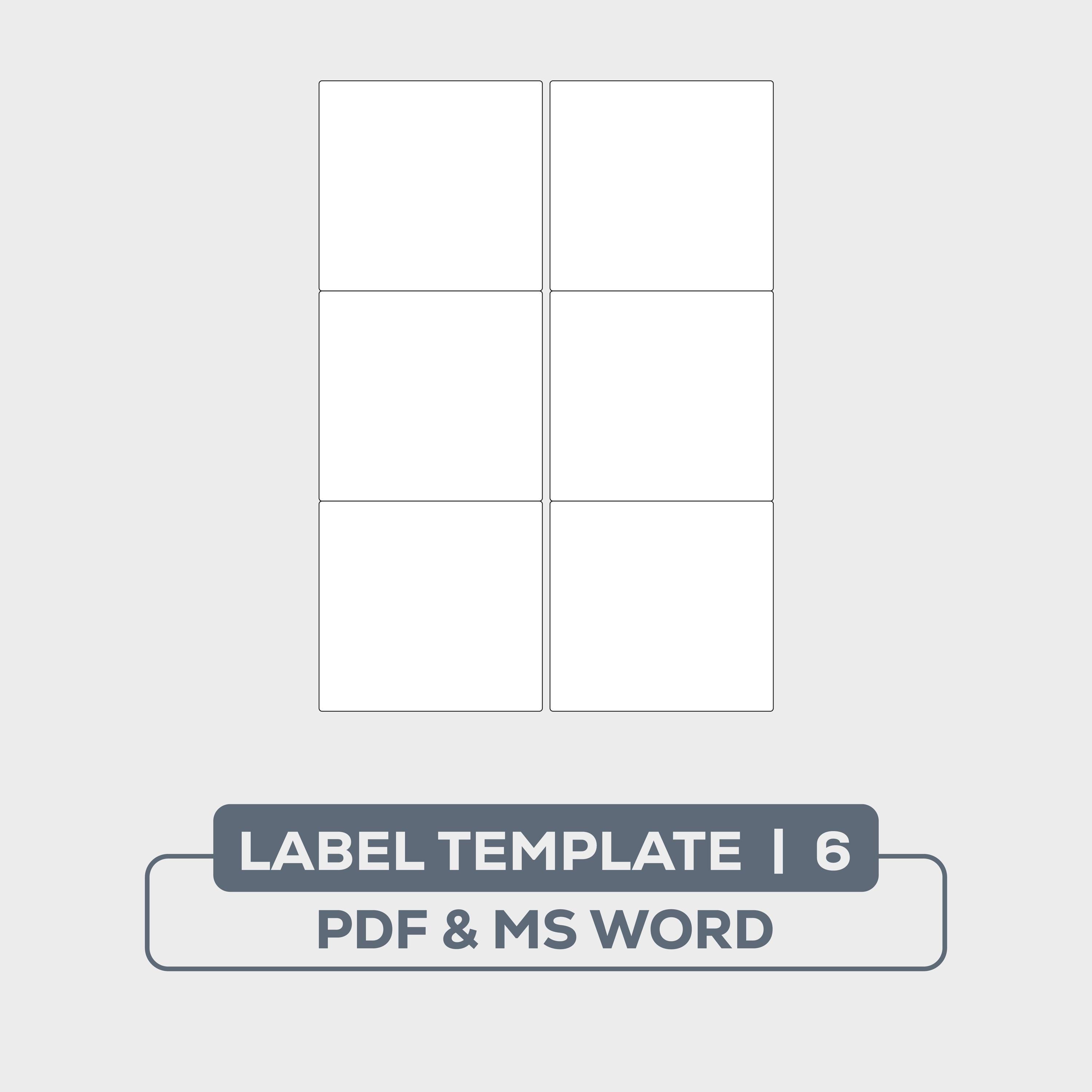 Label Template | 6 Label per Sheet A4 | Printable Sticker Template ...